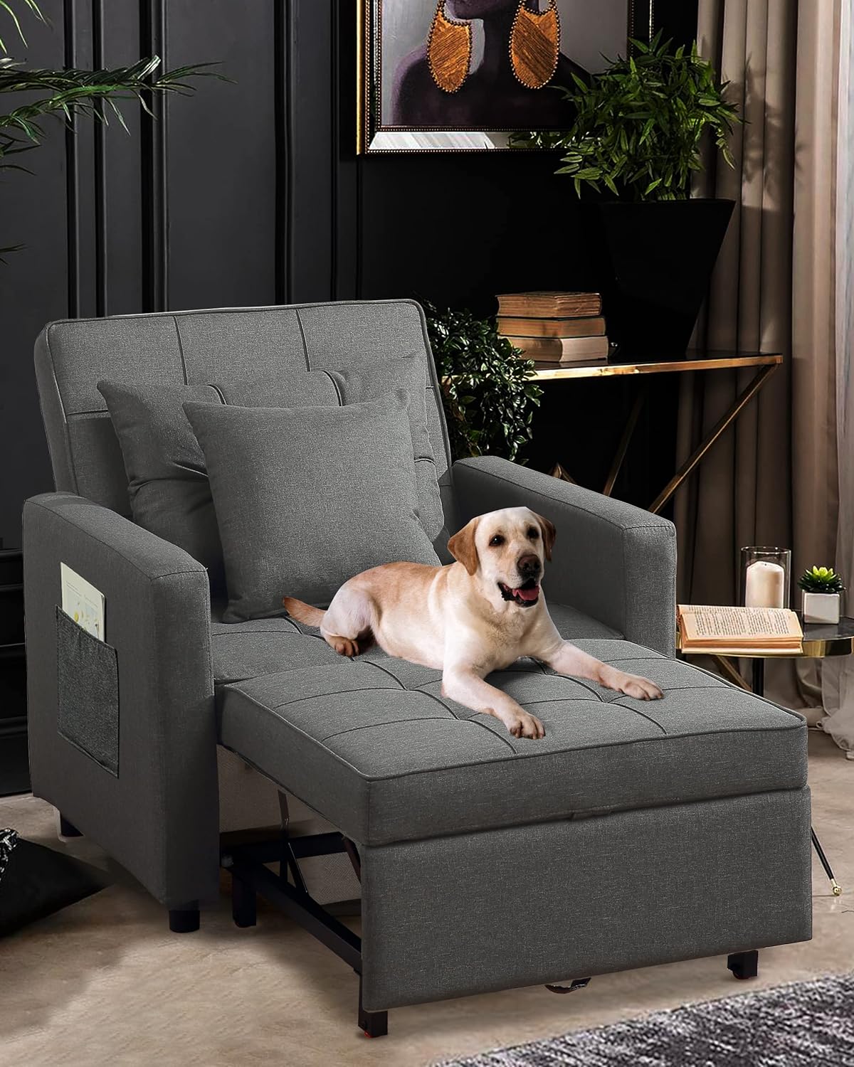 Deep Gray Cozy and Chic Lyla Chair Bed | Chair Beds UK - Chair Beds UK
