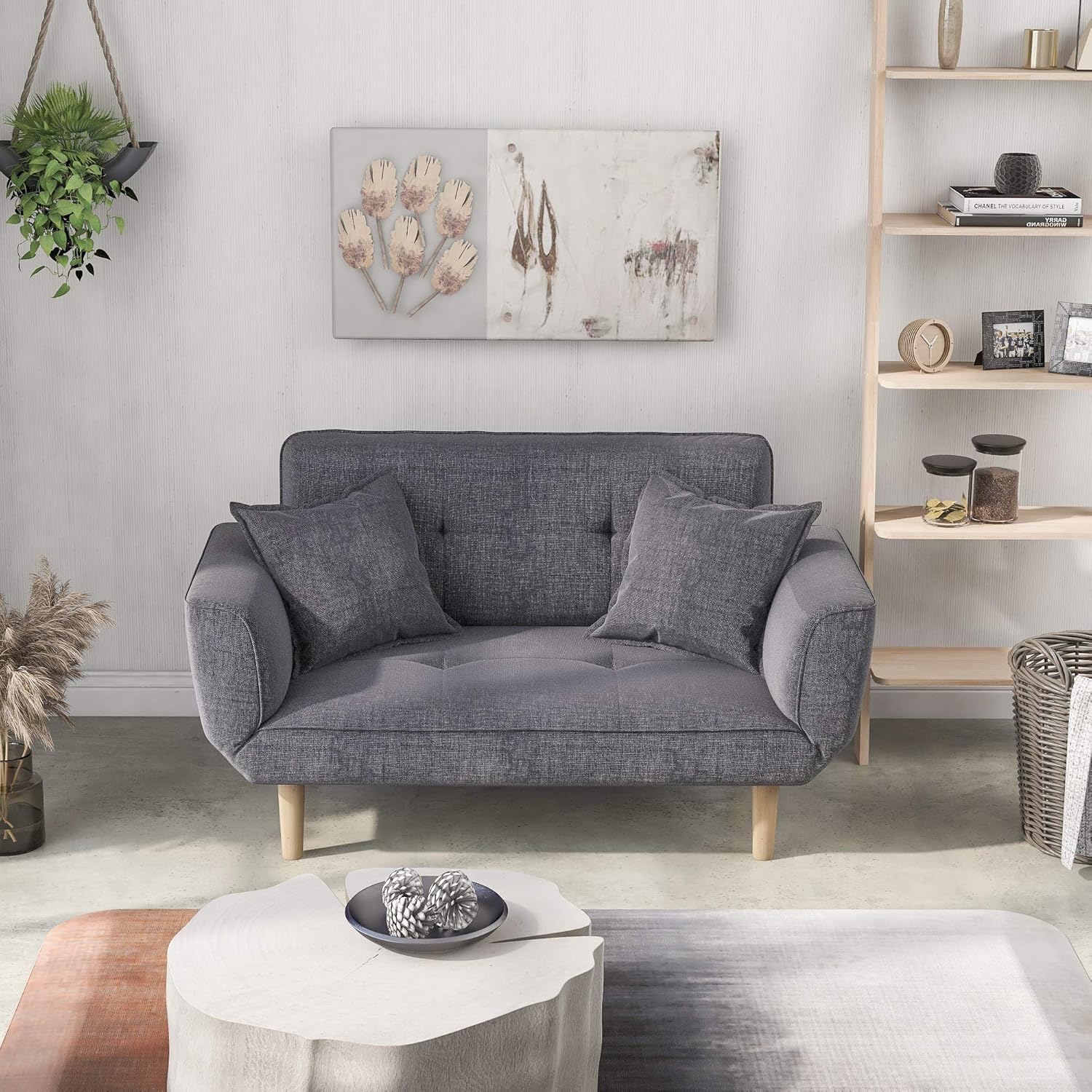 Lyra Double Sofa Bed in Light Grey - Chair Beds UK