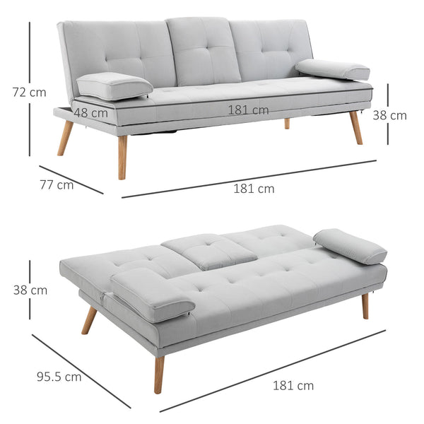 Modern Vivi Click Clack Sofa Bed in Grey | Chair Beds UK - Chair Beds UK